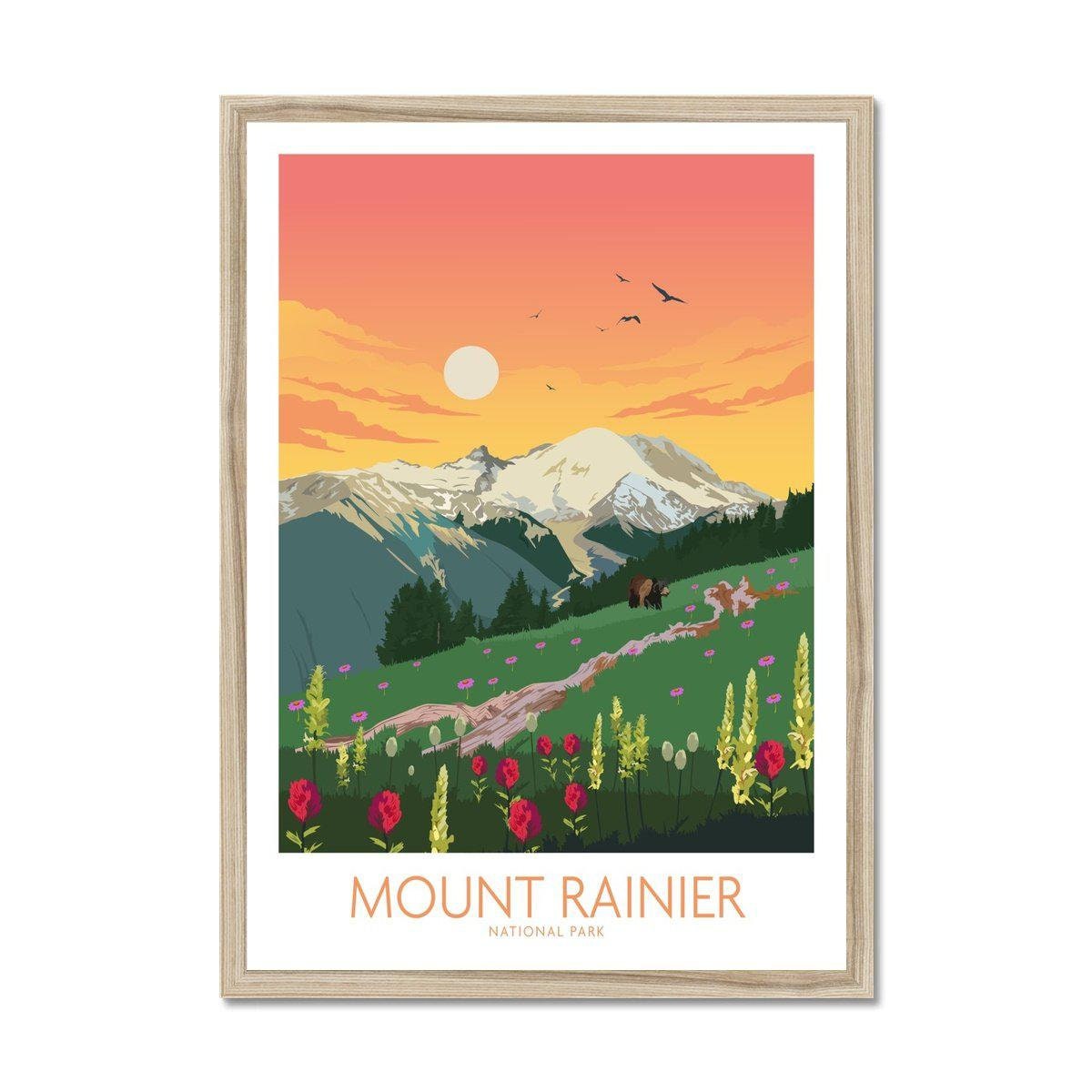 Mount Rainier National Park Poster Art Print Wall Art | Etsy