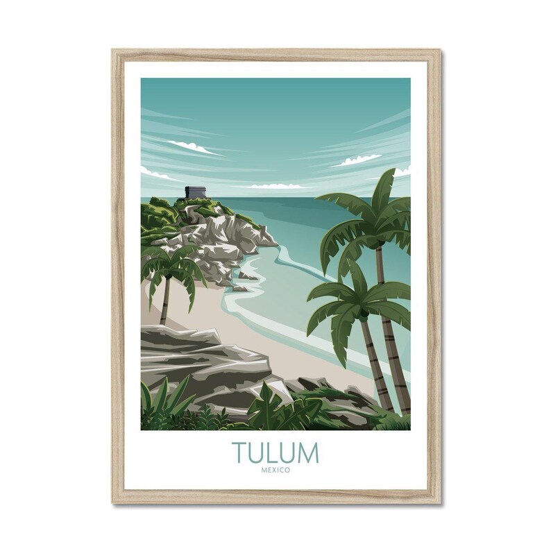 Tulum Art Print Mexico Travel Poster Wall Art Travel | Etsy