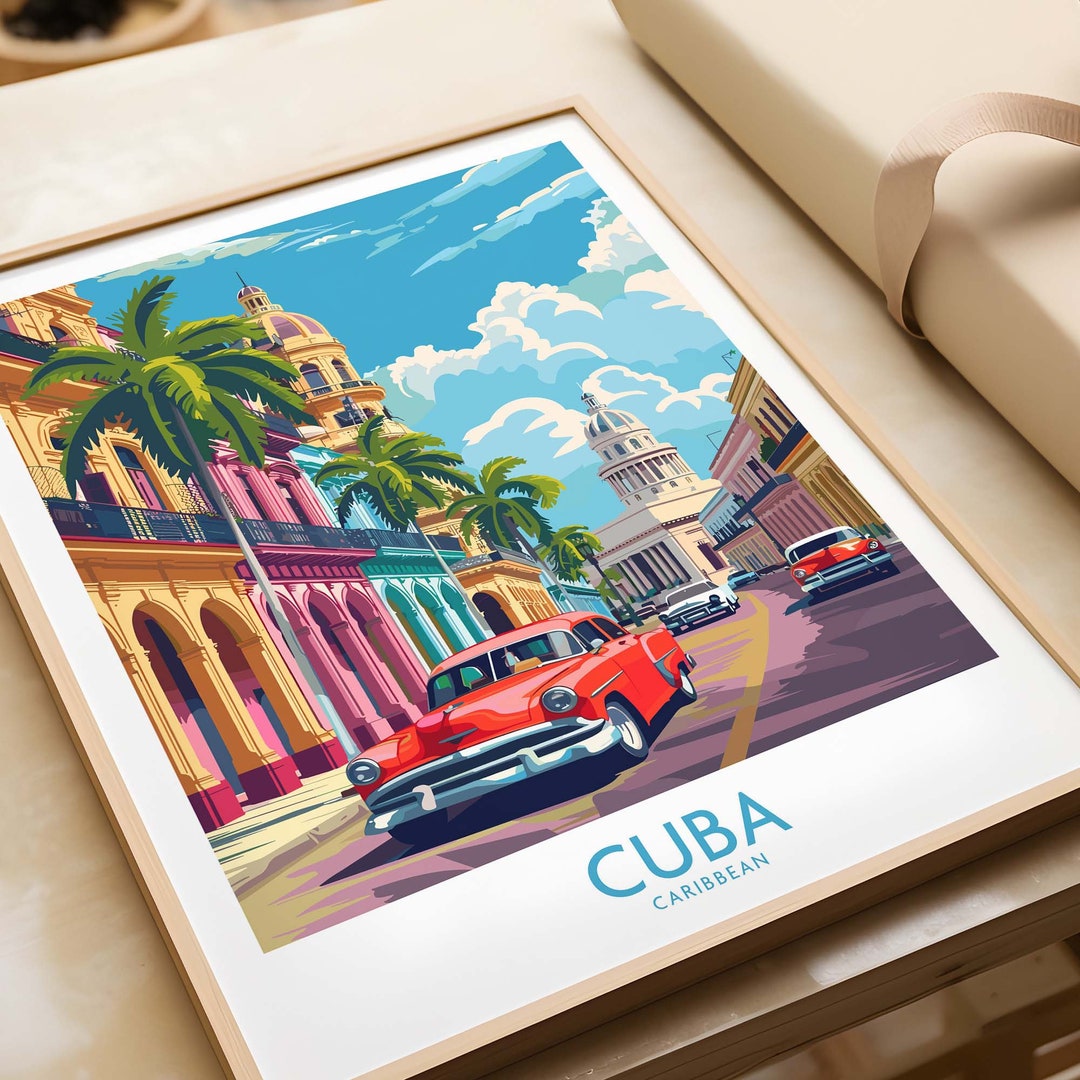 Cuba Print Caribbean Cuba Travel Poster Havana Artwork Poster Gift Cuba ...