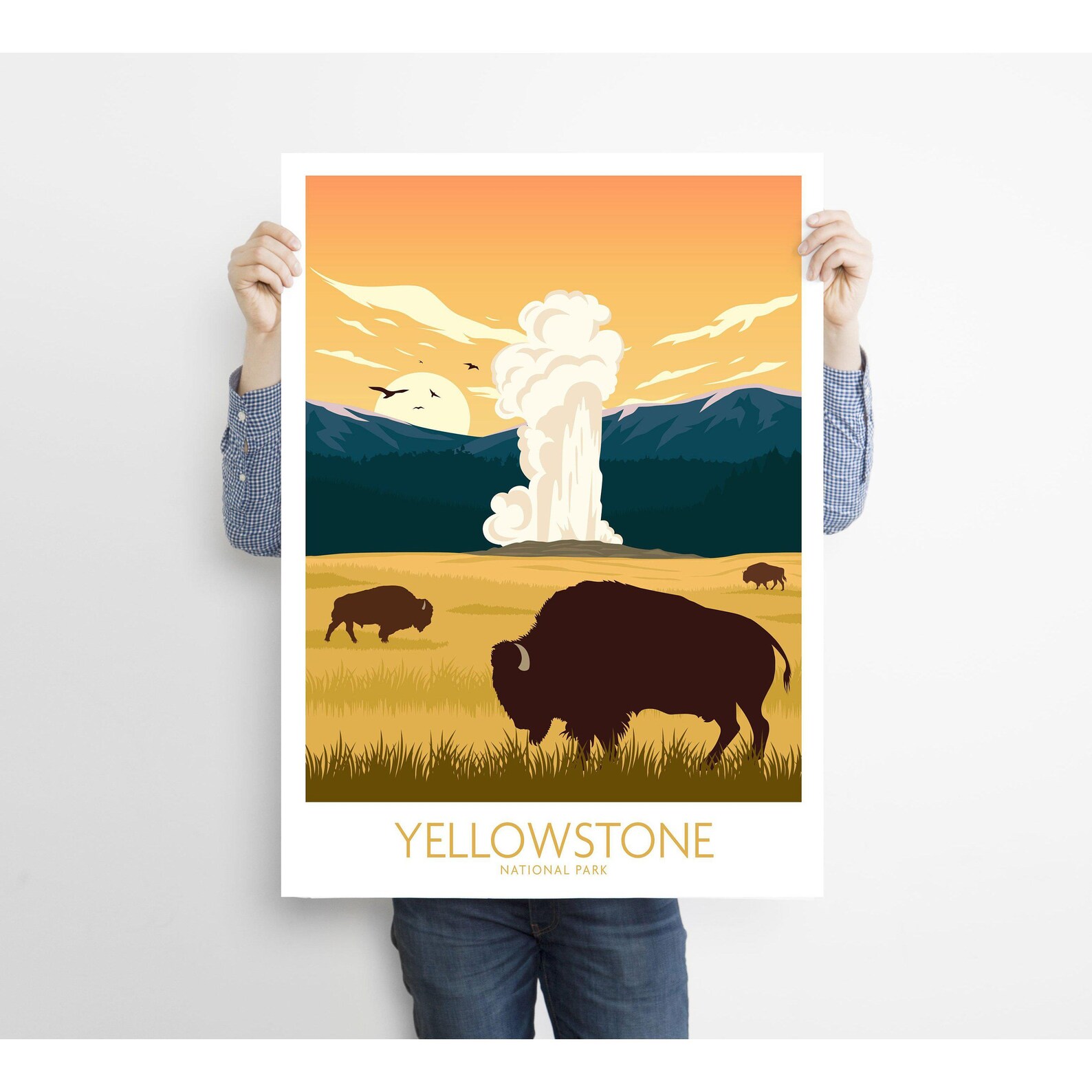 Yellowstone Wall Art National Park Poster Wall Art | Etsy