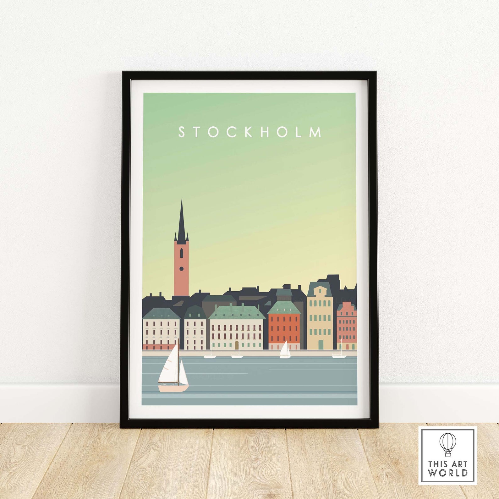 Stockholm Print Sweden Travel Poster Swedish Gift Idea - Etsy