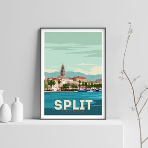 Split Print Croatia Travel Poster Split Wall Art Decor - Etsy