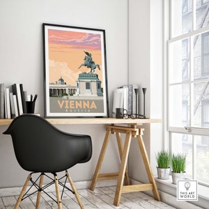 Vienna Poster Austria Print | Vienna Wall Art | Austrian Vintage Travel ...
