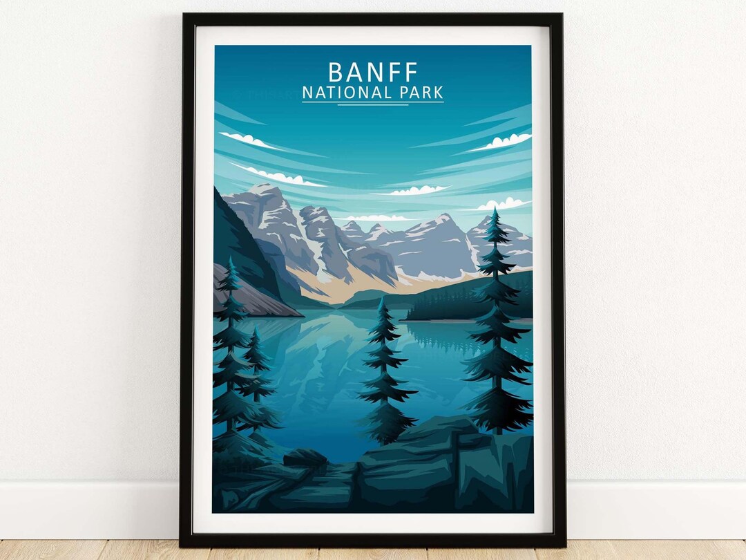 Banff Print Banff National Park Poster Banff Canada Illustration Banff ...