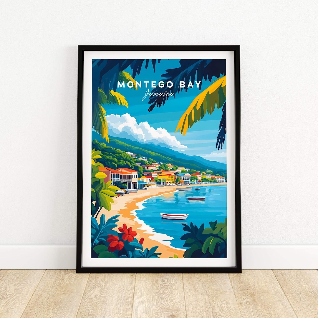 Montego Bay Wall Art Print Travel Poster Montego Bay Wall Decor Montego ...
