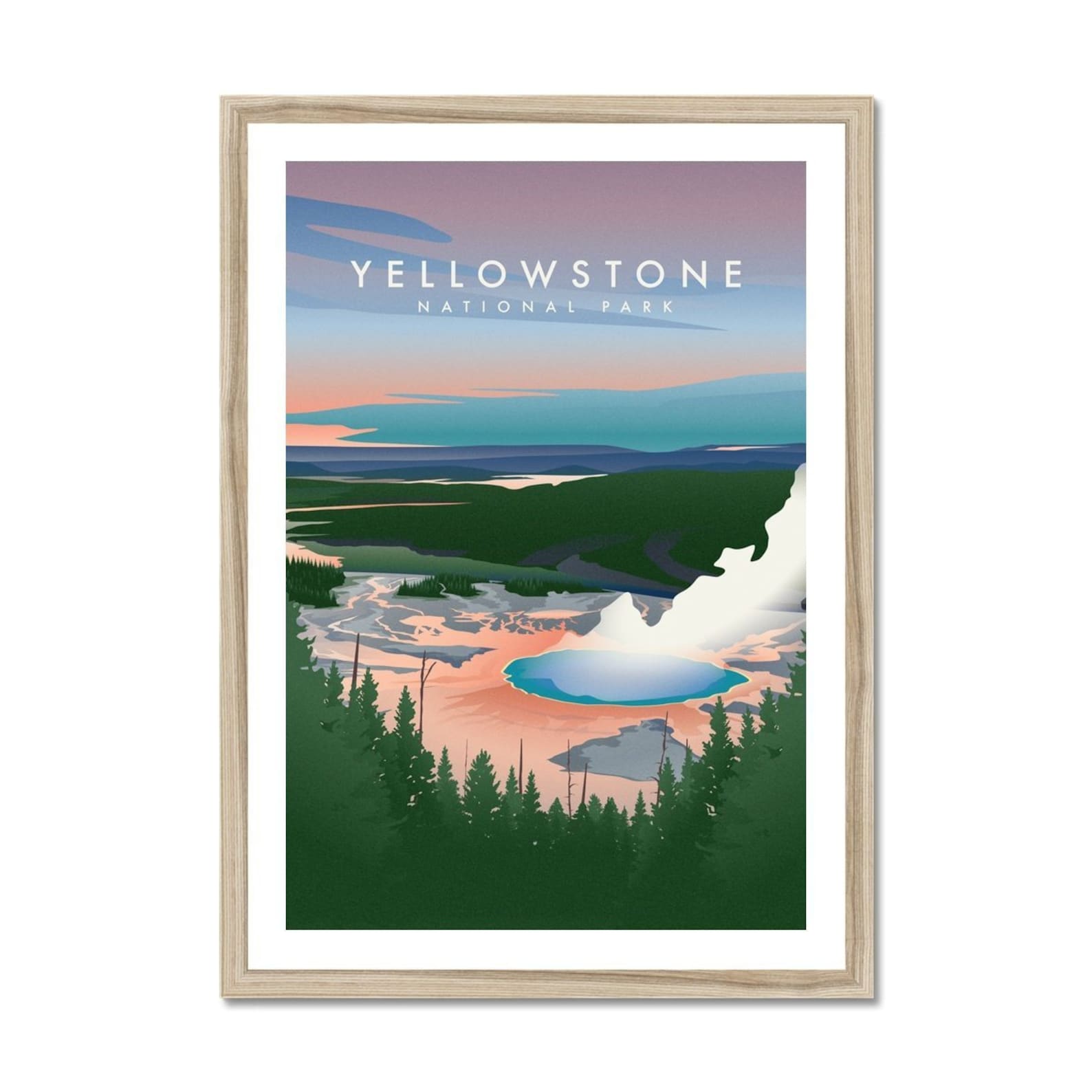 Yellowstone Print Wall Art Poster National Parks Print | Etsy