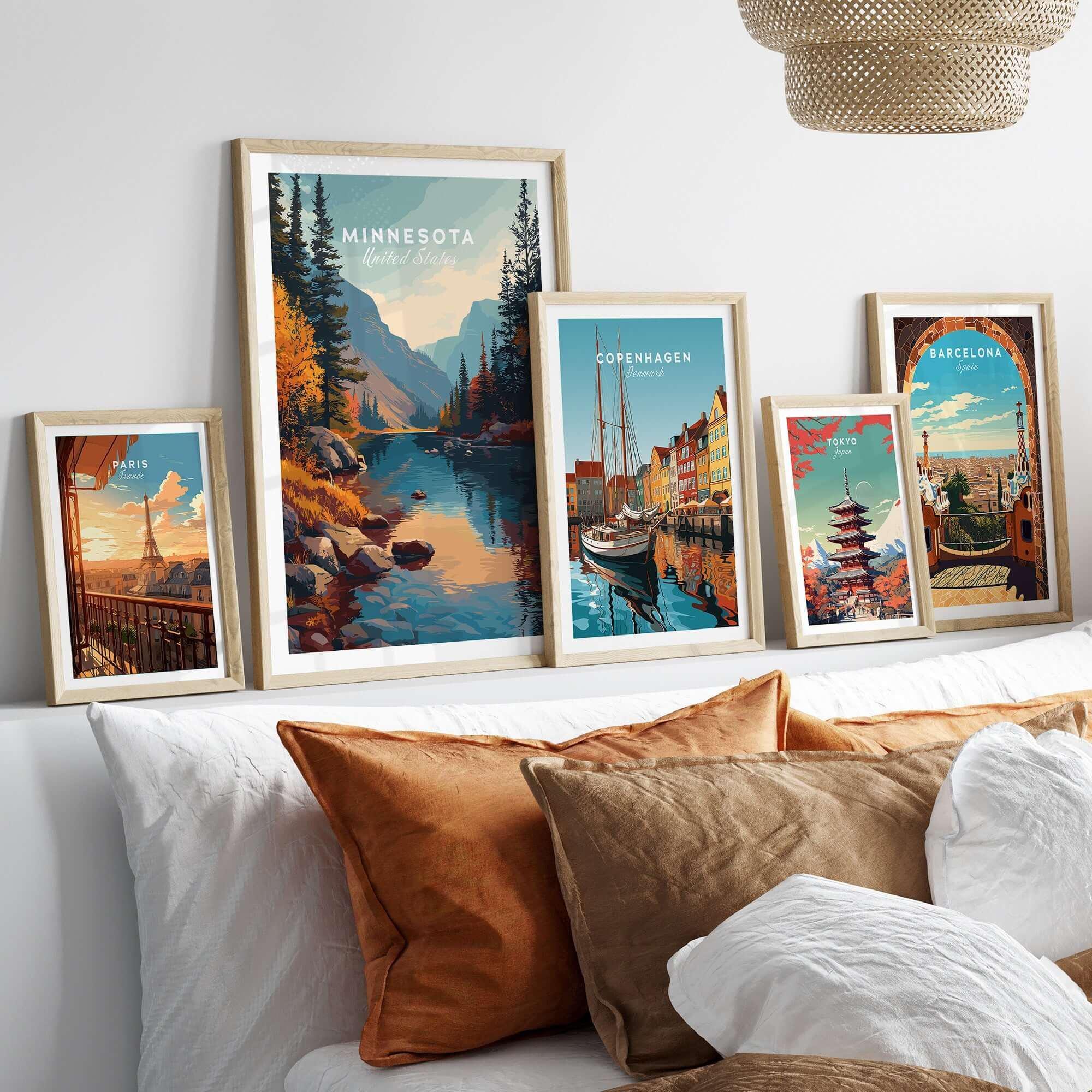 Minnesota Poster Travel Print Wall Art Minnesota Home Décor Minnesota ...