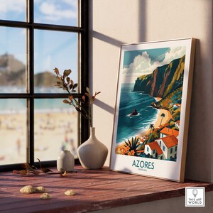 Azores Poster Wall Art Print Travel Poster Home Decor Artwork Poster ...