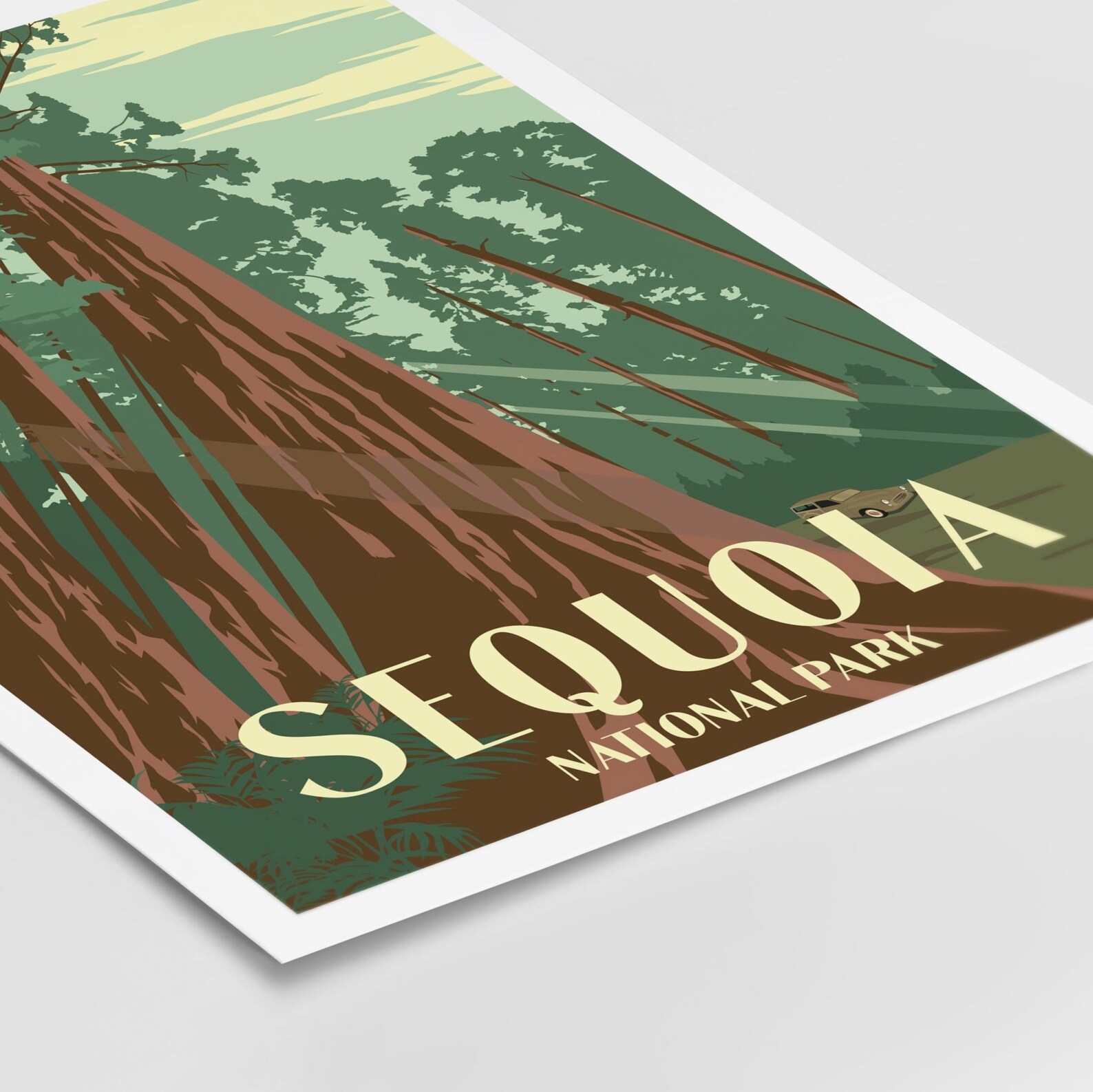 Sequoia National Park Poster Vintage Print Sequoia Tree | Etsy