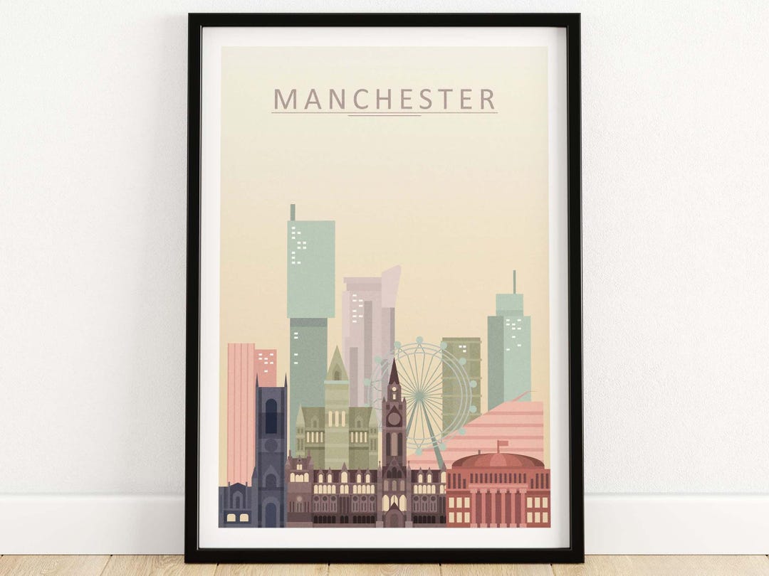 Manchester Skyline Poster Print | Manchester Wall Art | Manchester Home ...