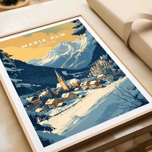 Maria Alm Poster Austria Wall Art Print Poster Gift Home Decor Travel ...