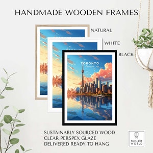 Toronto Skyline Sunset Poster - Canada Travel Gift - Wall Art Poster ...