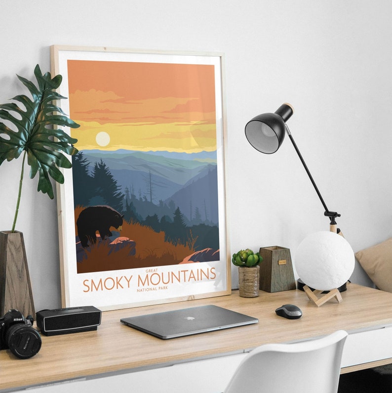 Smoky Mountains Poster Print The Smokies Wall Art National | Etsy