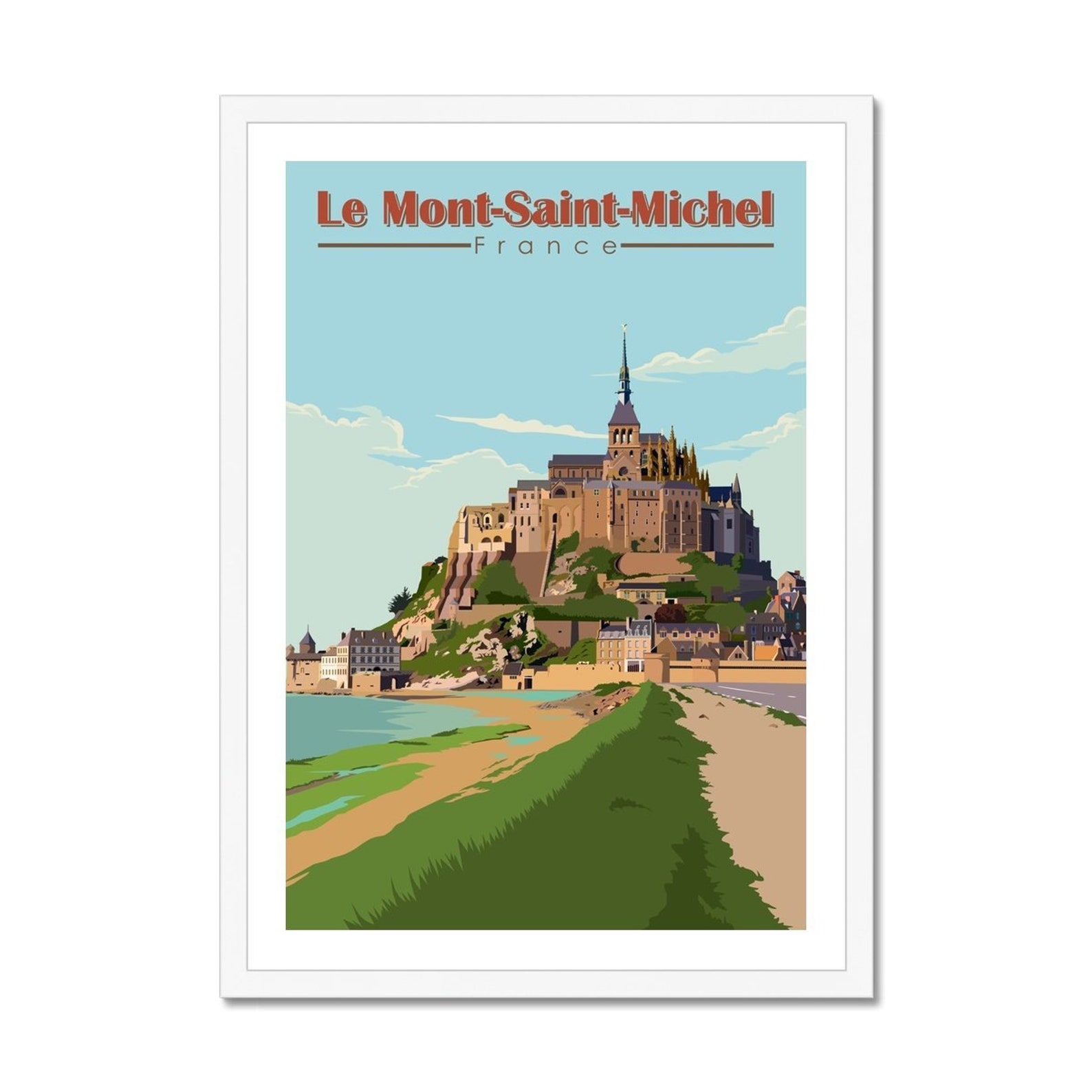 Le Mont Saint Michel Poster Art Print Mont St Michel France | Etsy Canada