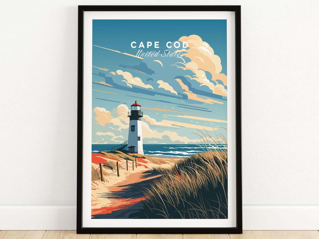 Cape Cod Poster Travel Poster | Birthday Present | Wedding Anniversary ...