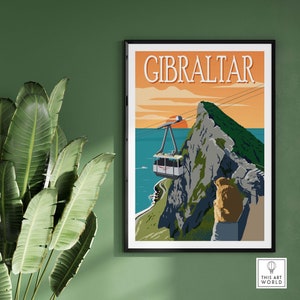 Gibraltar Travel Poster: Retro Style Wall Art - Framed or Unframed - Etsy