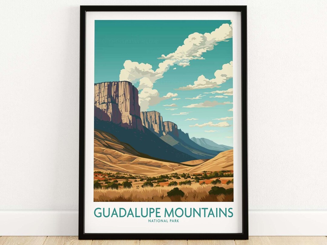 Guadalupe Mountains Print National Park Art Print Travel Print | Home ...