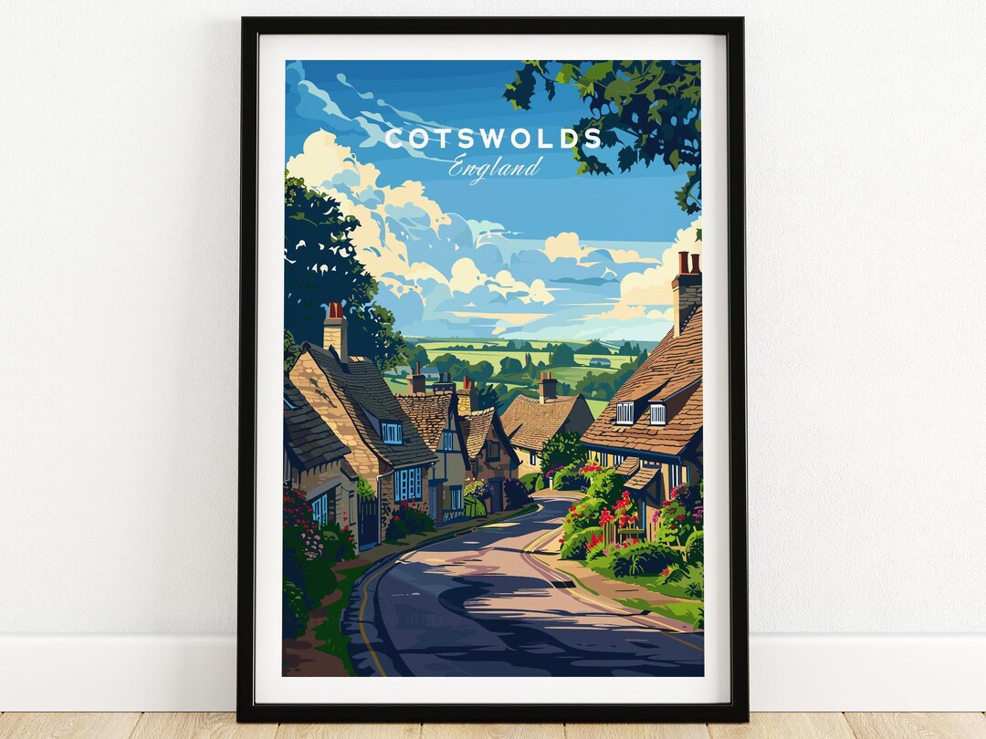 The Cotswolds Wall Art Print Cotswolds Travel Print Wall Art England ...