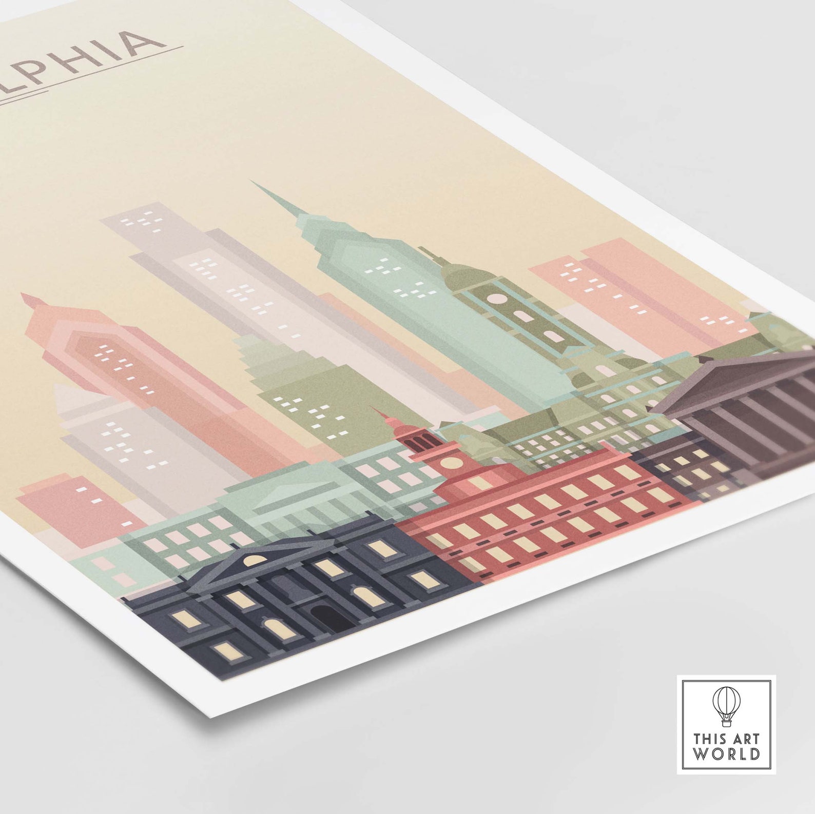 Philadelphia Skyline Poster Philadelphia Print Wall Art - Etsy