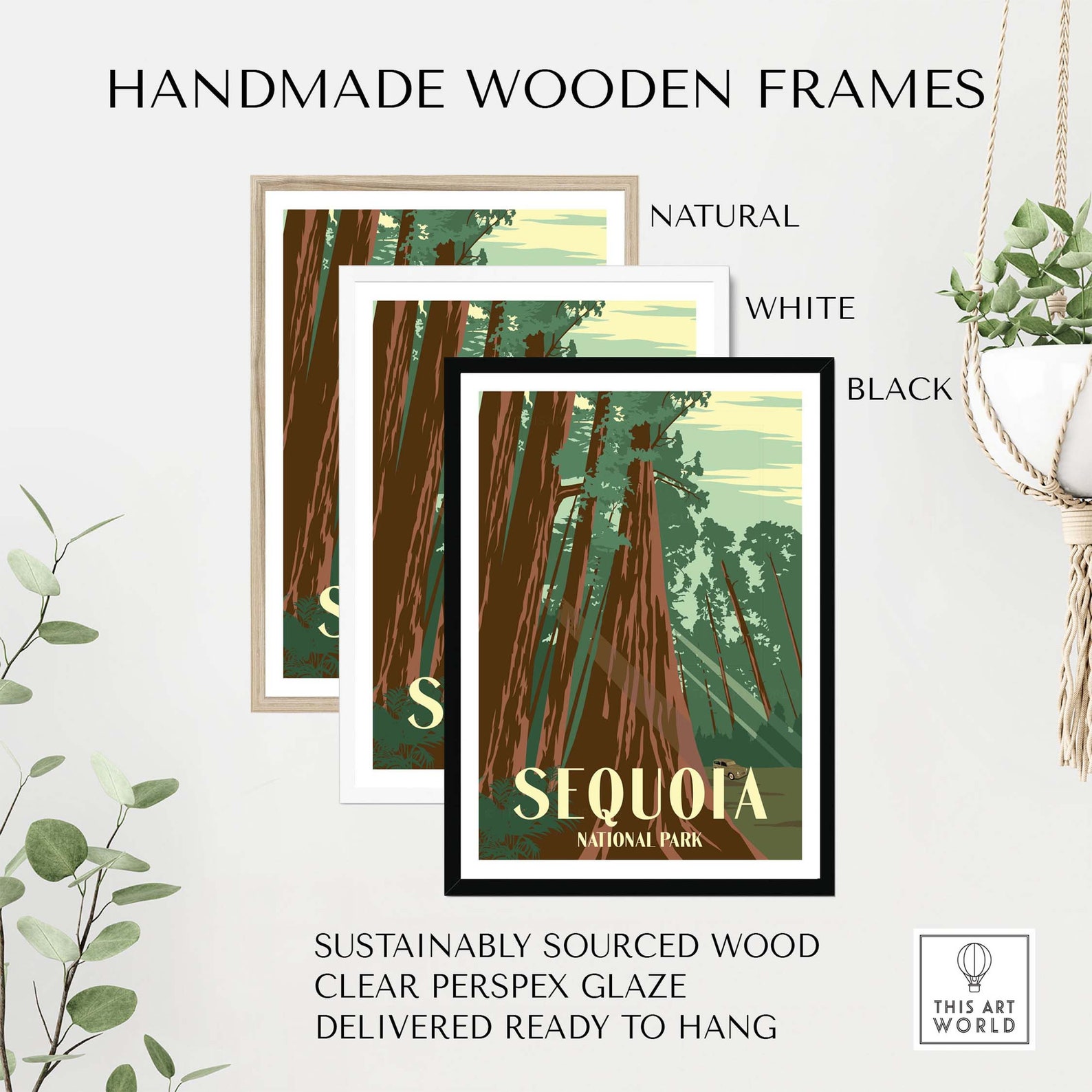 Sequoia National Park Poster Vintage Print Sequoia Tree - Etsy