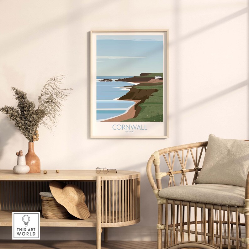 Cornwall Poster Print Wall Art Cornish Coastal Artwork - Etsy
