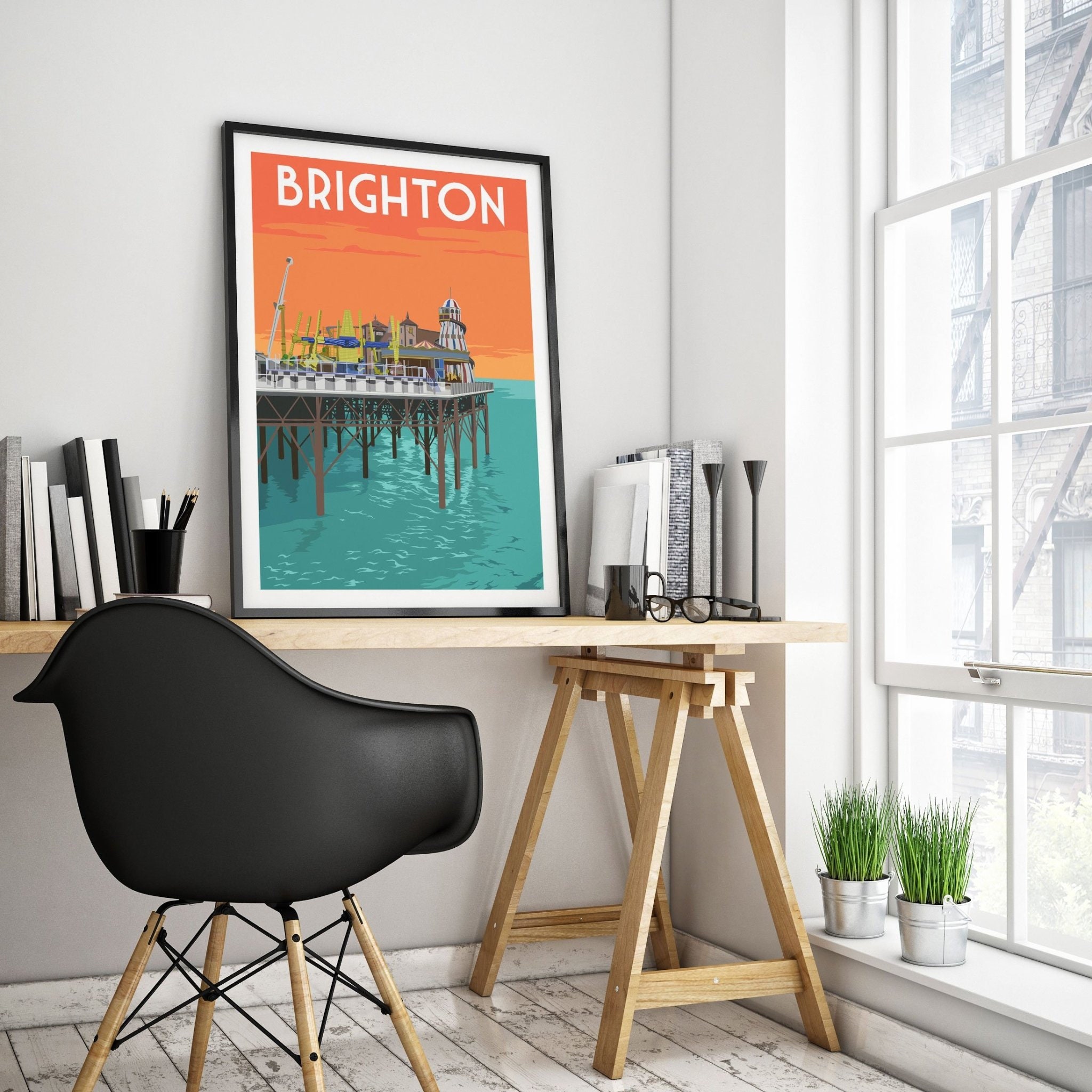 Brighton Poster Brighton Print Wall Art Travel Poster of | Etsy