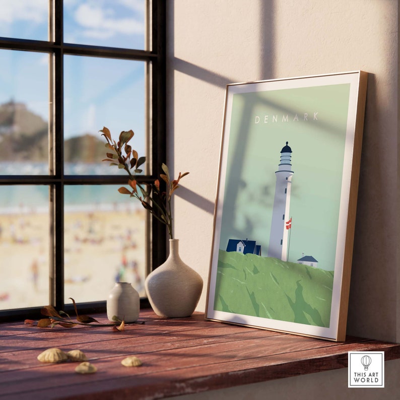 Denmark Print Wall Art Poster | Danish Lighthouse | Denmark Home Decor ...