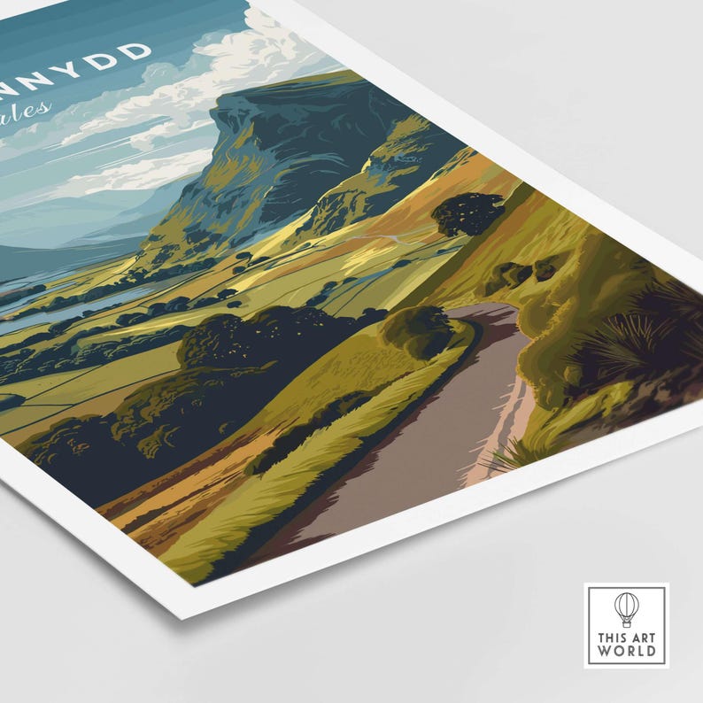 Meirionnydd Poster Art Print Wall Art Wales Home Decor Artwork Home ...