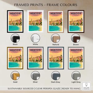 Menton Print | Menton Poster | France Wall Art | Menton Travel Poster ...