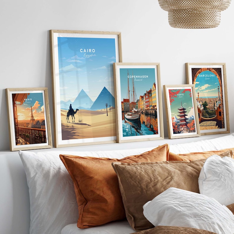 Cairo Poster - Pyramids Travel Poster | Birthday Present | Wedding ...