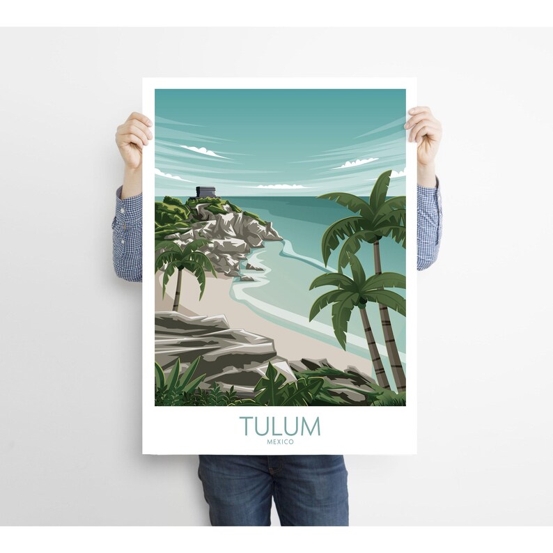 Tulum Art Print Mexico Travel Poster Wall Art Travel | Etsy