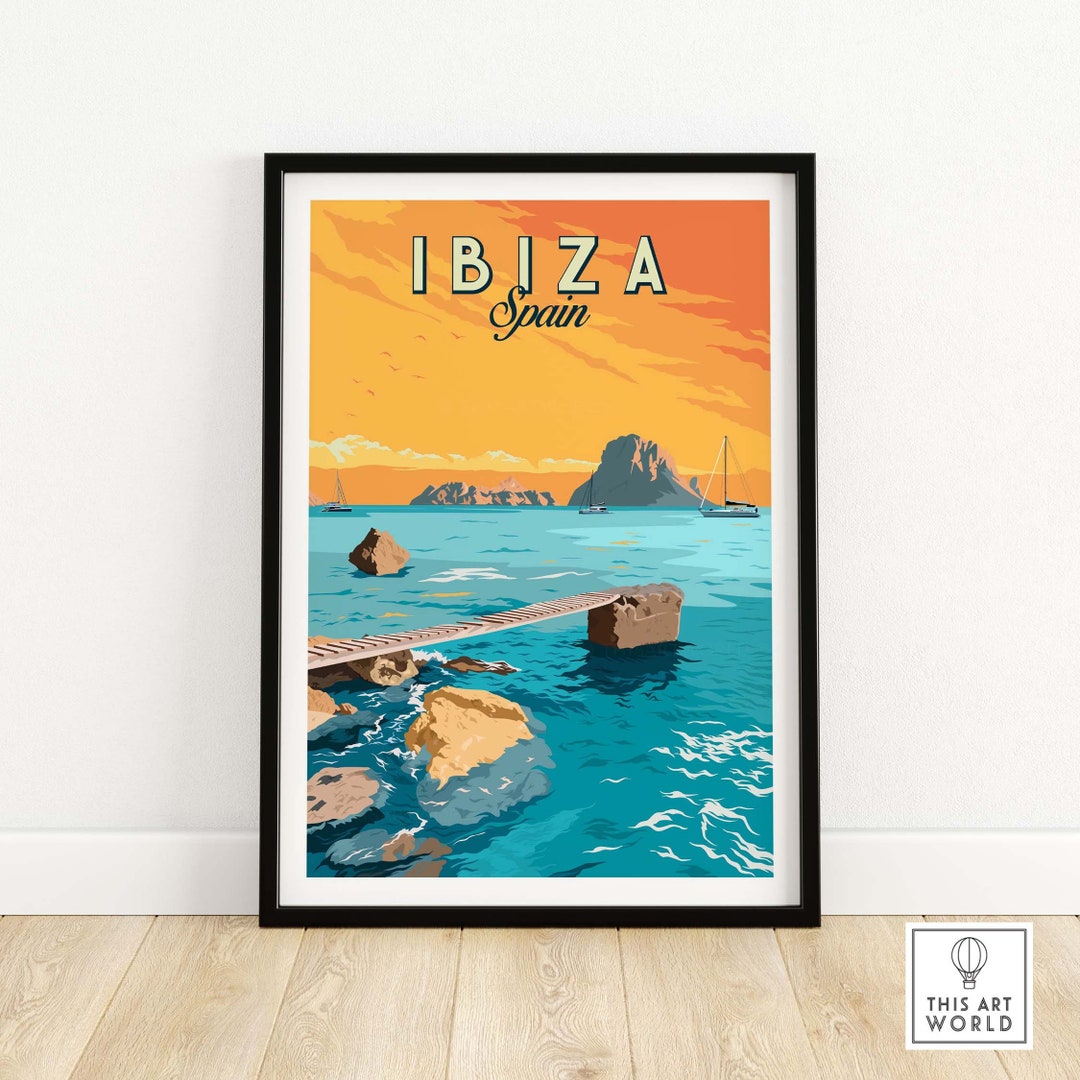 Ibiza Print Spain Ibiza Wall Art Ibiza Poster Ibiza Gift Idea Spanish Island Decor - Etsy