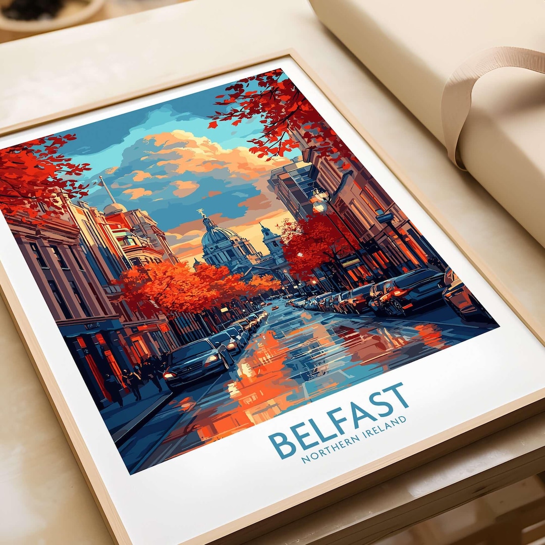Belfast Poster Belfast Print Wall Art Belfast Home Décor Belfast Gift ...