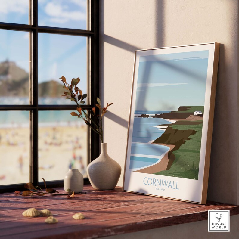 Cornwall Poster Print Wall Art Cornish Coastal Artwork - Etsy
