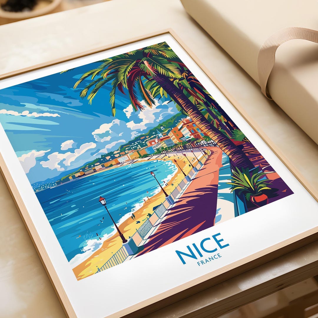 Nice Wall Art Poster France Nice Wall Art Print France Travel Poster ...