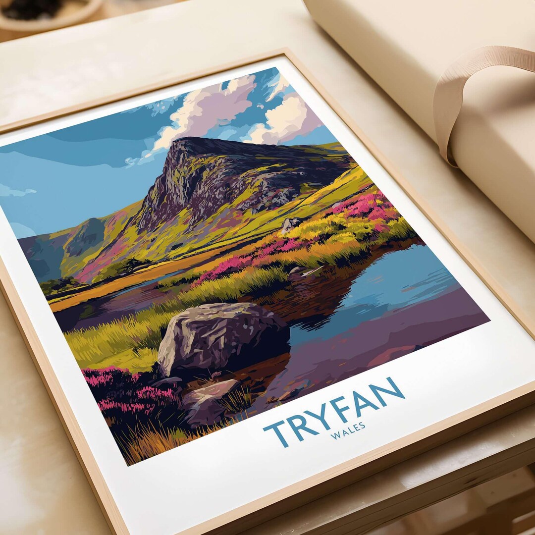 Tryfan Mountain Wales Poster Print, Scenic Landscape Wall Art, Hiking ...