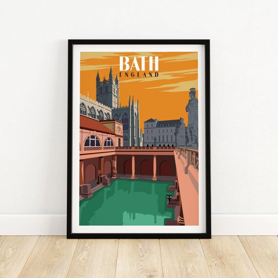 Bath England Print Bath City Wall Art Poster Bath Skyline | Etsy