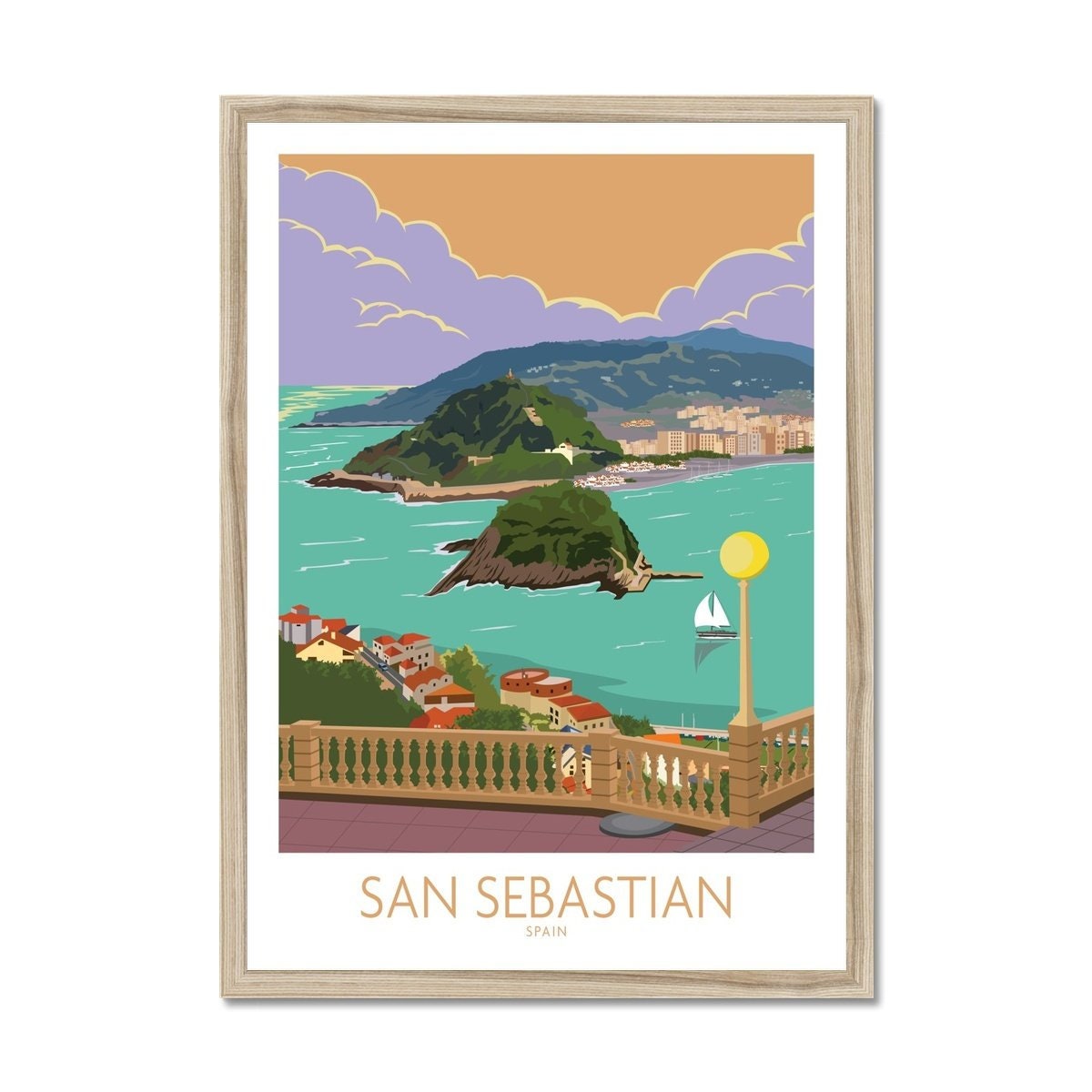 San Sebastian Poster Spain Travel Print Donostia Basque | Etsy