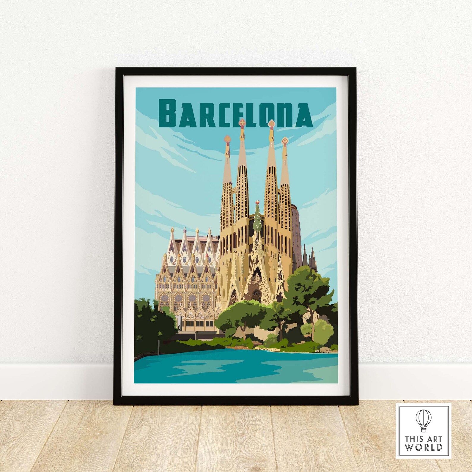 Barcelona Print Travel Poster Barcelona Vintage Wall Art - Etsy