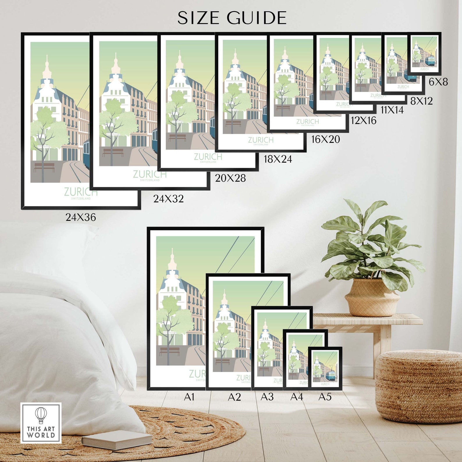 Zurich Print | Zurich Wall Art | Swiss Travel Poster | Zurich ...