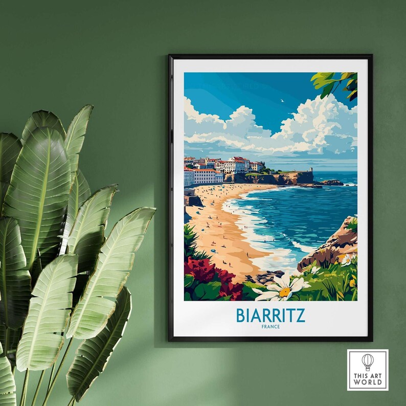 Biarritz Poster France Biarritz Travel Print Wall Art Biarritz Wall ...