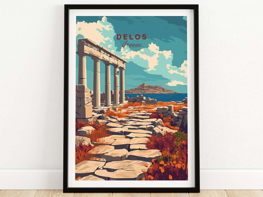 Delos Travel Print Wall Art Greece Wall Hanging Home Decor Delos Art ...
