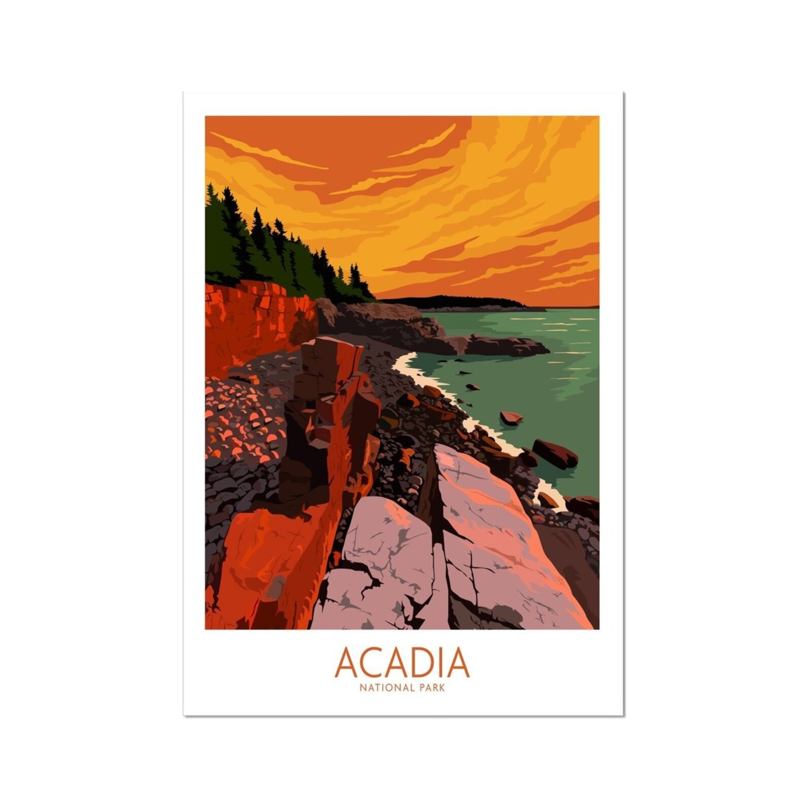 Acadia Print Acadia Wall Art Acadia Poster National Park | Etsy