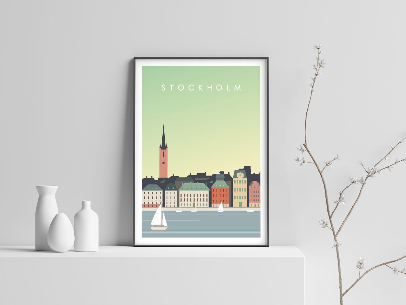 Stockholm Print Sweden Travel Poster Swedish Gift Idea | Etsy