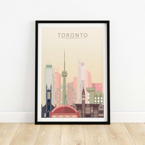 Toronto Skyline Print Canada Wall Art Poster Toronto Gift | Etsy