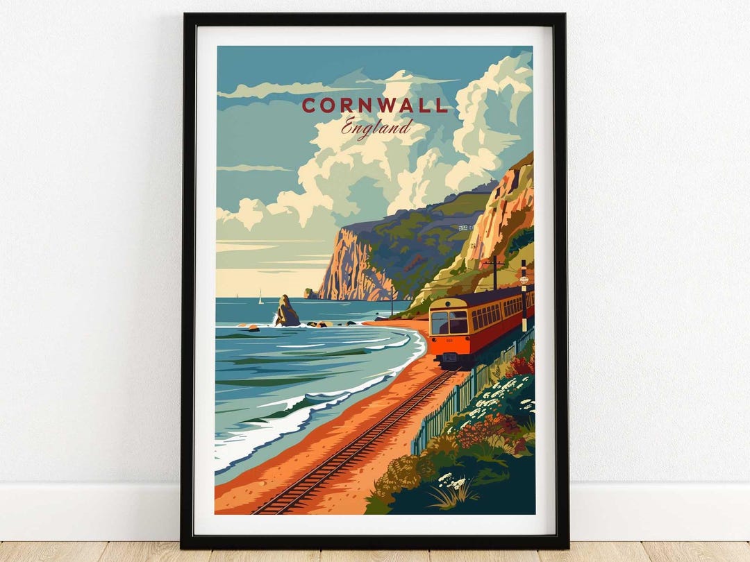 Cornwall Coast Travel Print Wall Art Print Travel Poster Home Decor ...