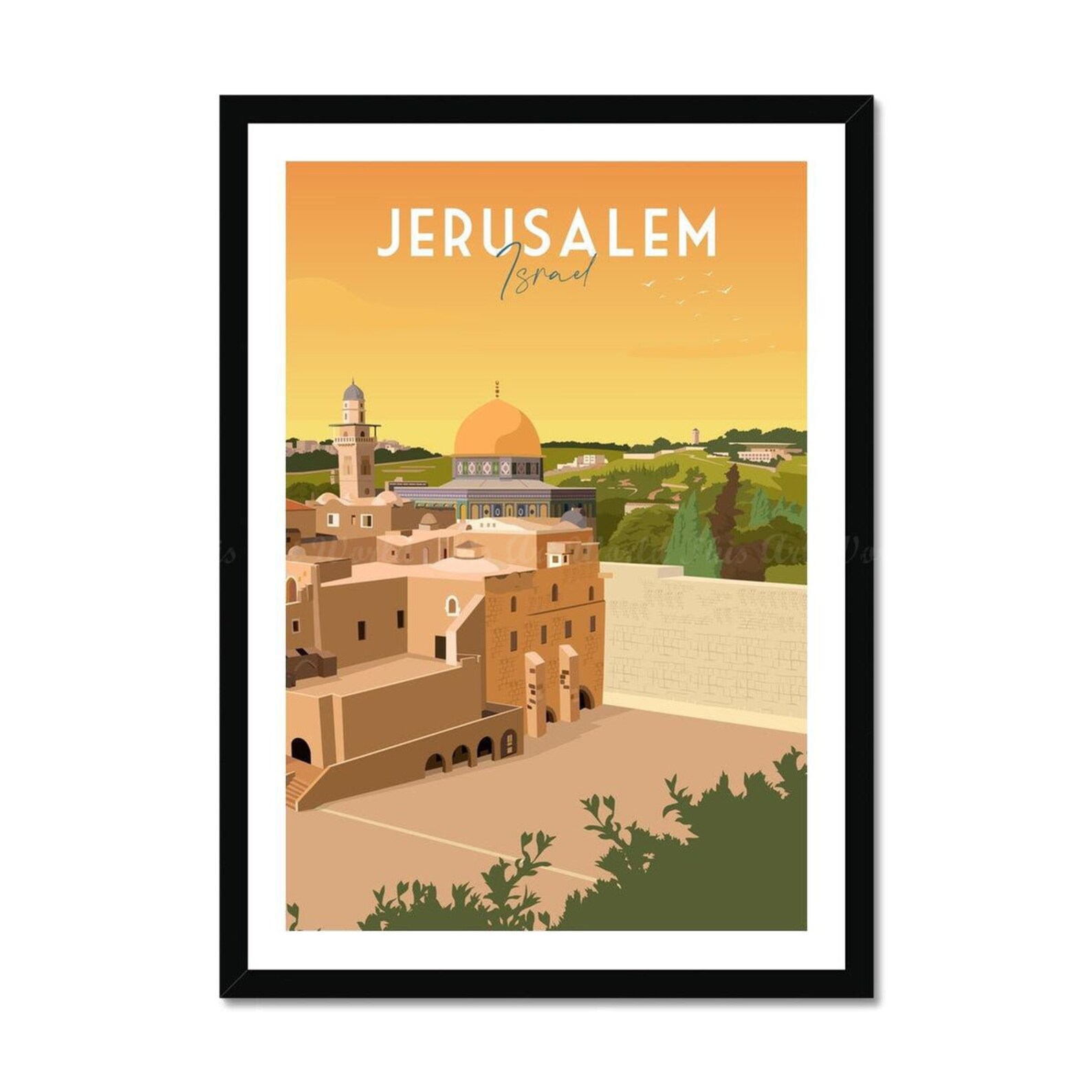 Jerusalem Print Israel Wall Art Jerusalem Travel Poster - Etsy