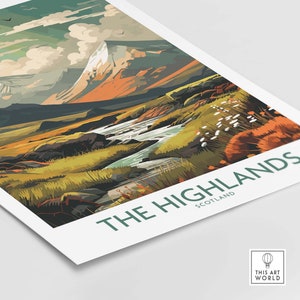 Scottish Highlands Art Print Travel Print | Home Décor Poster Gift ...