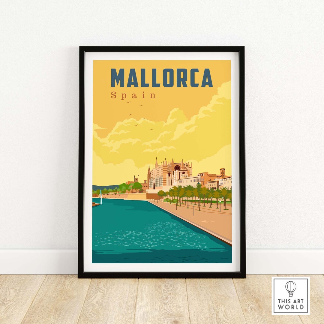 Mallorca Spain Print Majorca Wall Art Travel Poster Home - Etsy