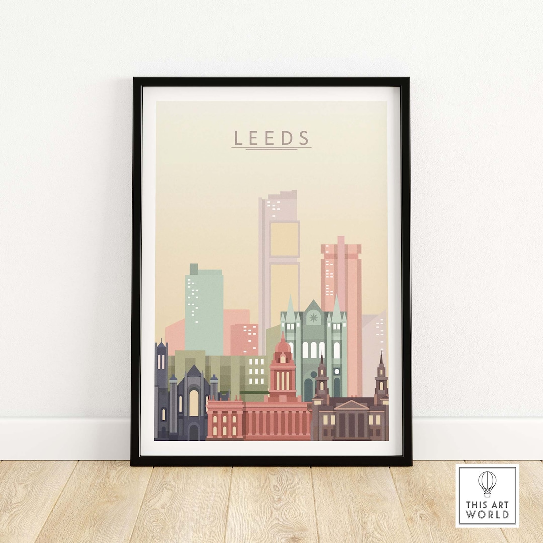 Leeds Skyline Wall Art Print Leeds Cityscape Poster Framed - Etsy